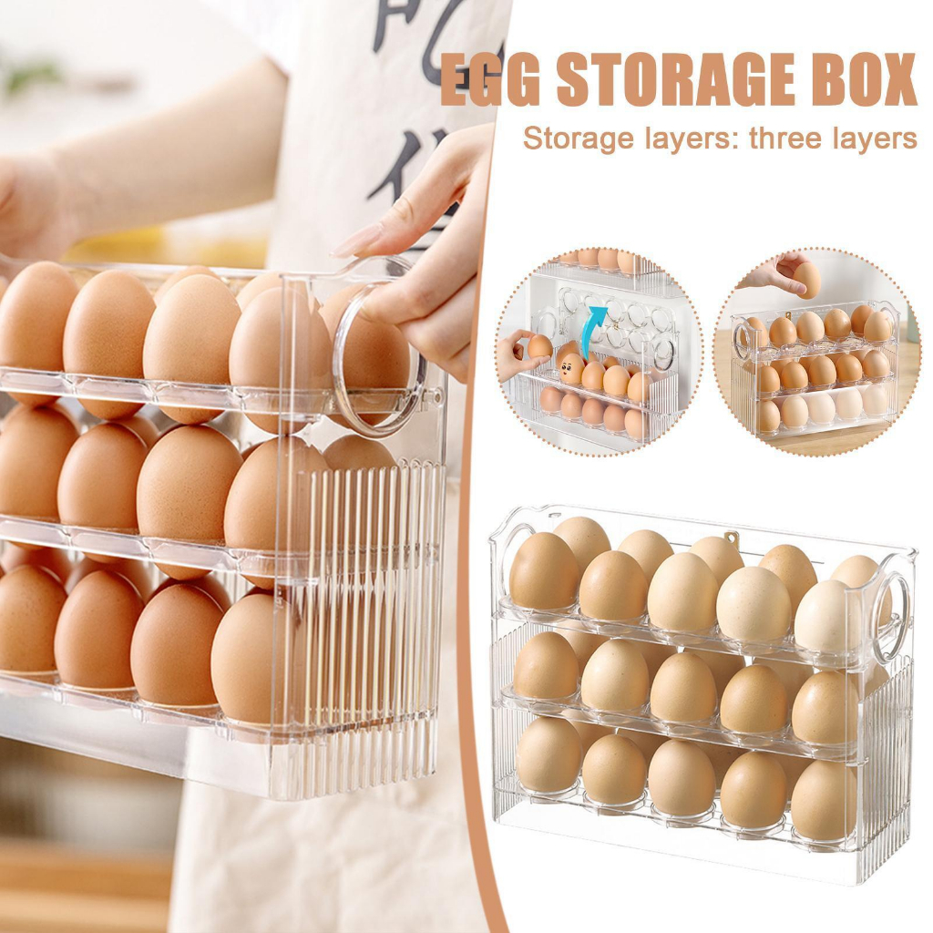 Egg Storage Box Egg Container Kitchen Refrigerator 30 Eggs Holder 鸡蛋盒 ...