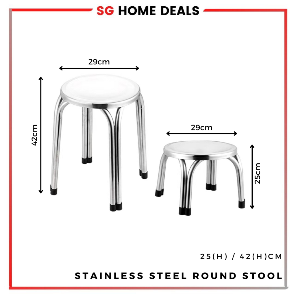 Stainless Steel Stool / Durable Heavy Duty Stool | Shopee Singapore