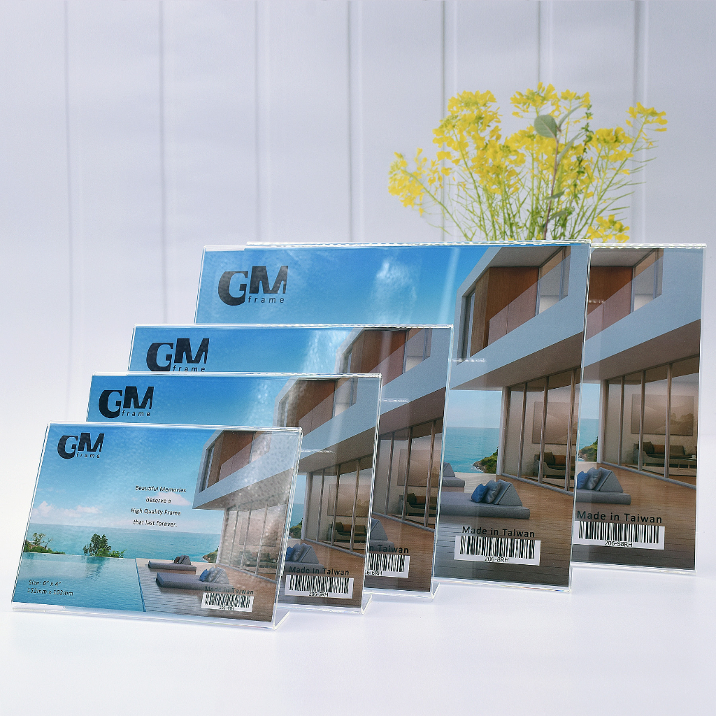 Acrylic Transparent L-Shaped Landscape Stand | Acrylic Photo Frame | 3R/4R/5R/6R/8R/S8R/A4 ...