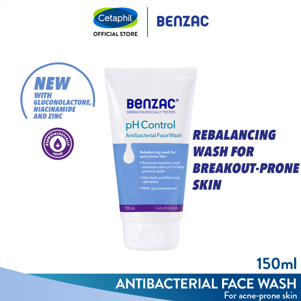 BENZAC pH Control Antibacterial Face Wash 150ml [Rebalancing Wash for Acne-Prone Skin] | Shopee ...