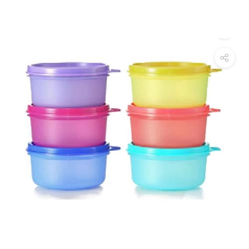 Tupperware small round container 4pcs 190ml - Airtight & Liquid tight ...