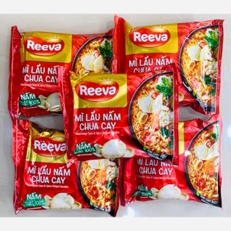 5 gói Mì Lẩu nấm chua cay Reeva-Reeva Spicy Mushroom Hot Pot Noodles ...