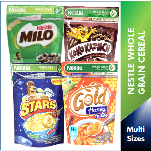 Nestle Whole Grain Breakfast Cereal Gold Honey Flakes / Milo / Honey ...