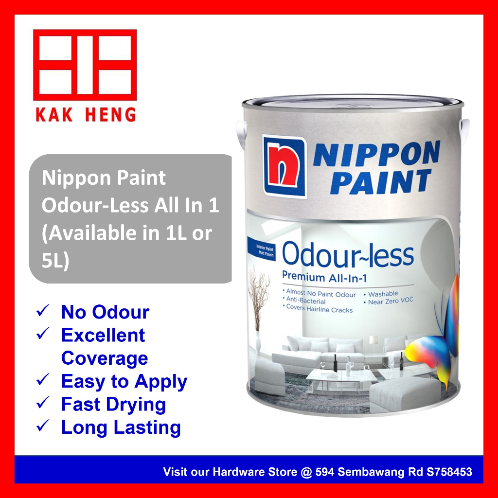 Nippon Paint Odour Less All in 1 Excellent Coverage Anti Fungus Mould ...