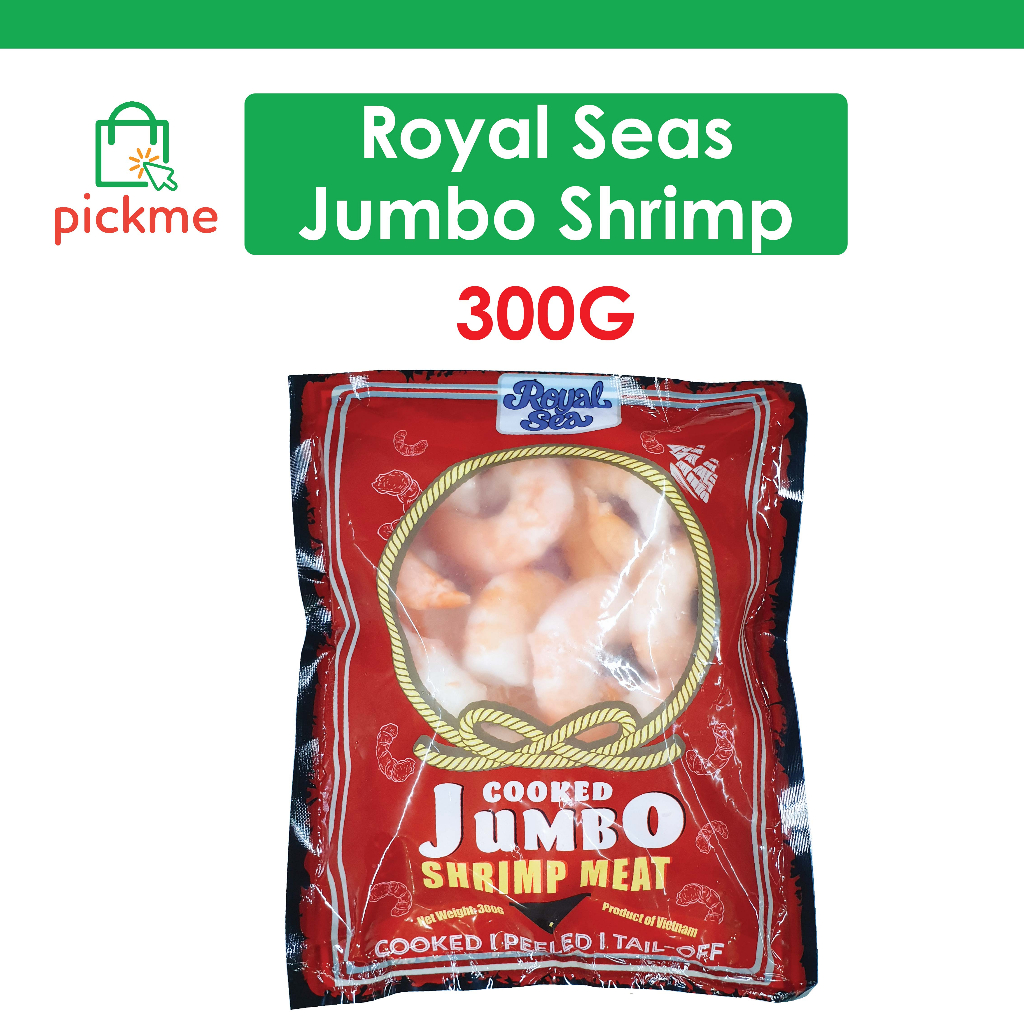 Royal Seas Jumbo Shrimp Prawn Meat (Cooked, Peeled, Tail-off) 300G ...