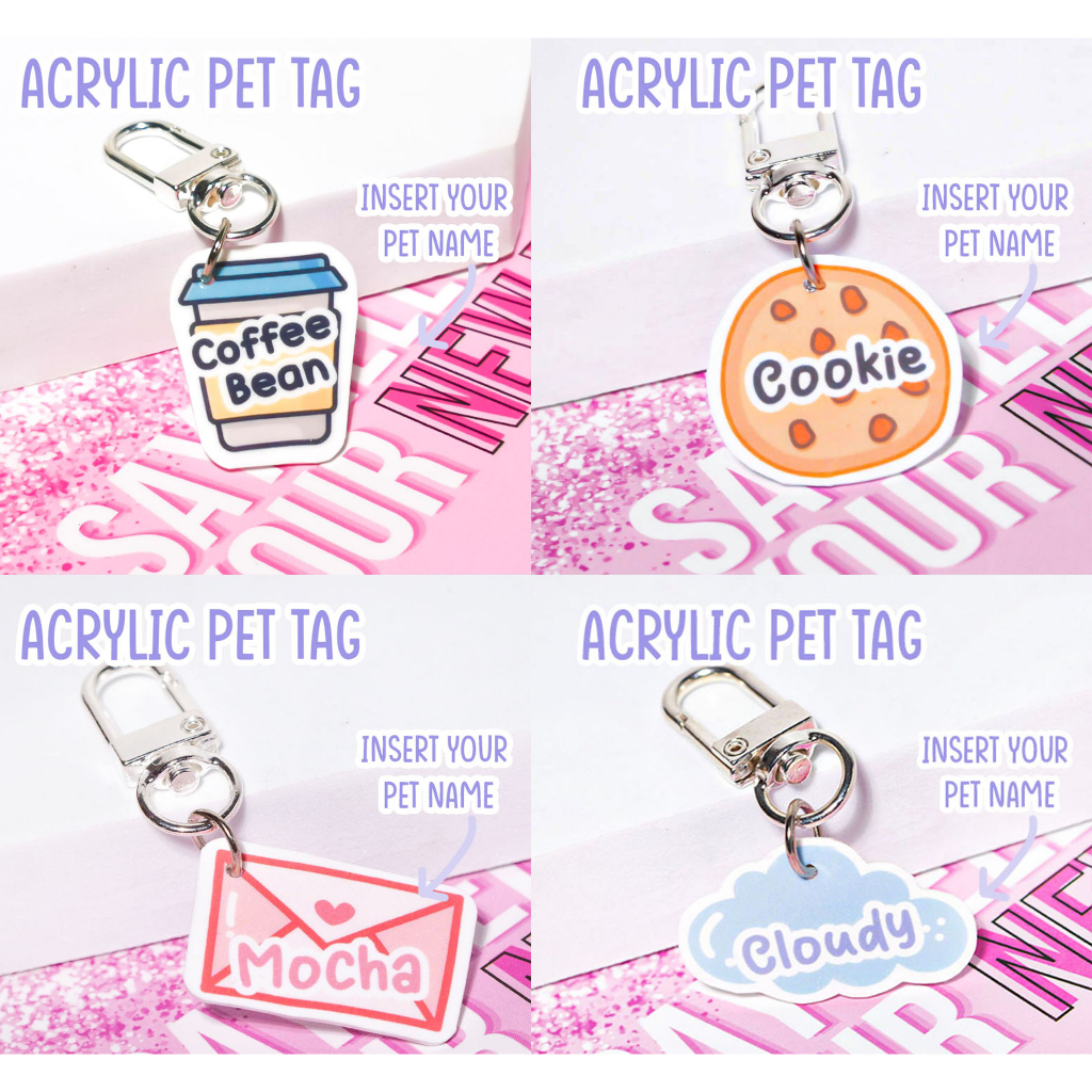 Customized Acrylic Pet Tag - Dog Tag, Cat Tag Pet Tag, Personalize name ...
