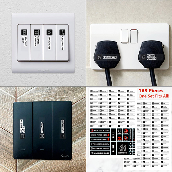 [SG Stock] 163 Pcs PVC Sticker Labels For Light Switch Power Plug DB ...