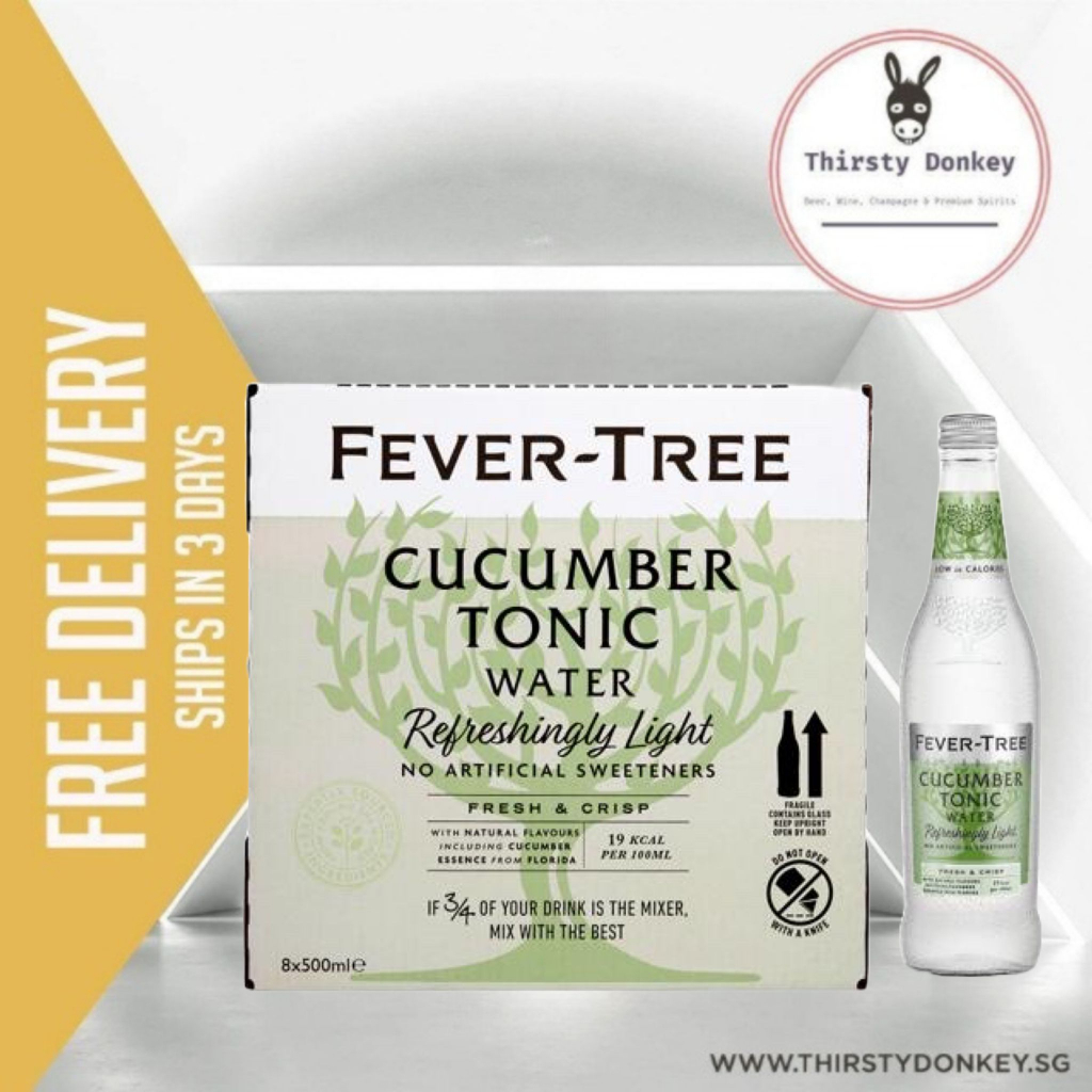 Fever Tree Refreshingly Light Cucumber Tonic - 500ml x 8 bottles (BBD ...