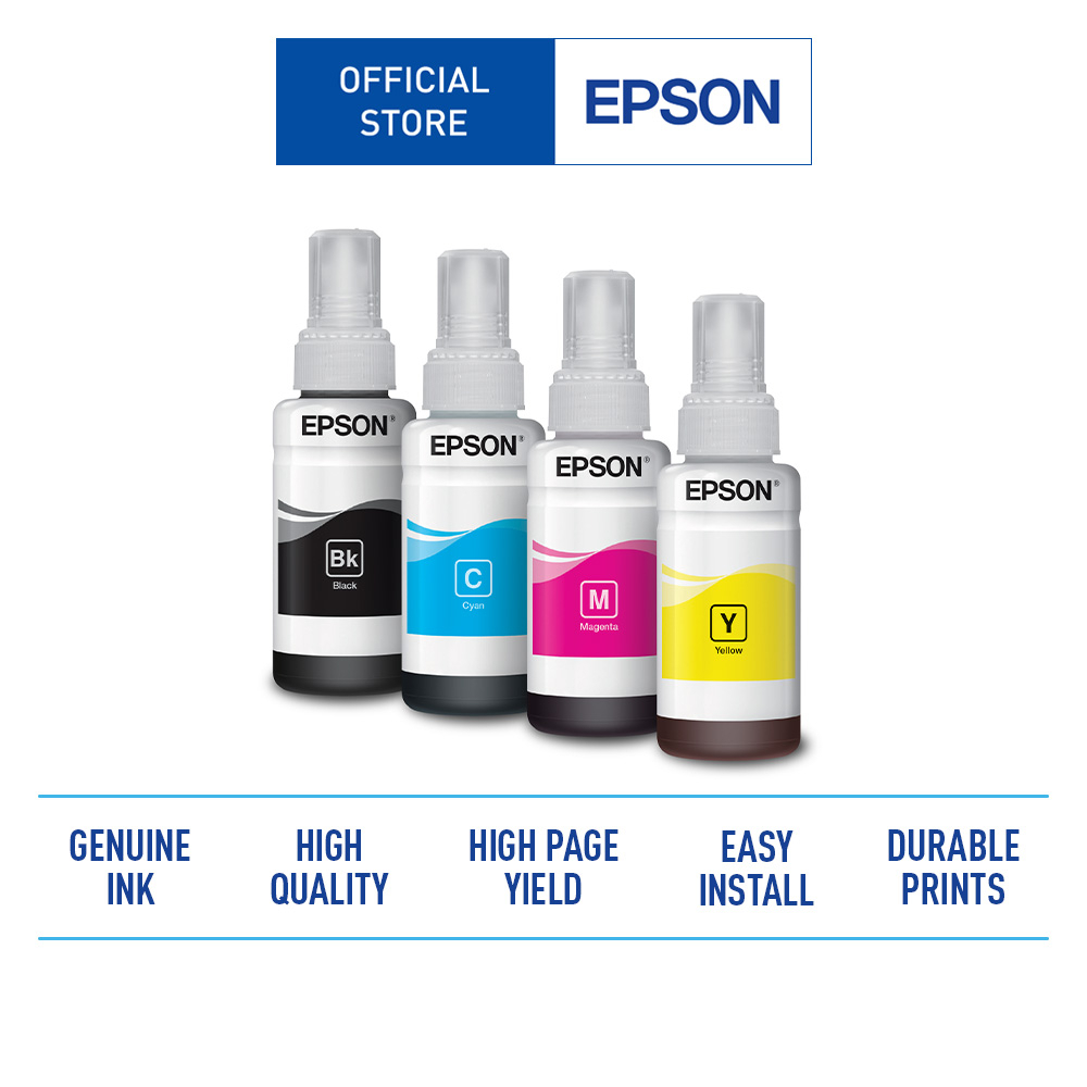 Epson T664 Ink Bottle for EcoTank Printer (Black/Cyan/Magenta/Yellow) | Shopee Singapore