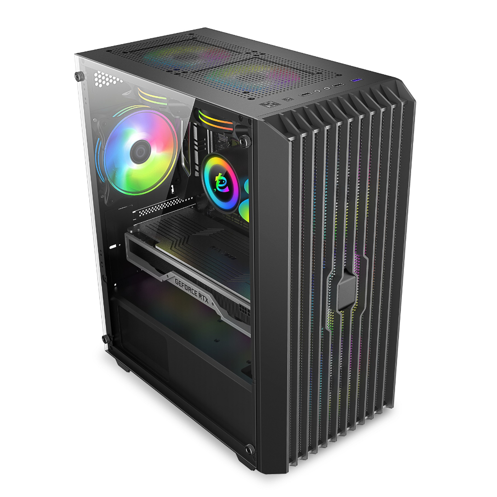 [AIM RESOURCES] Comstars Micro-ATX Case, side TG with 4*12cm RGB Fan ...
