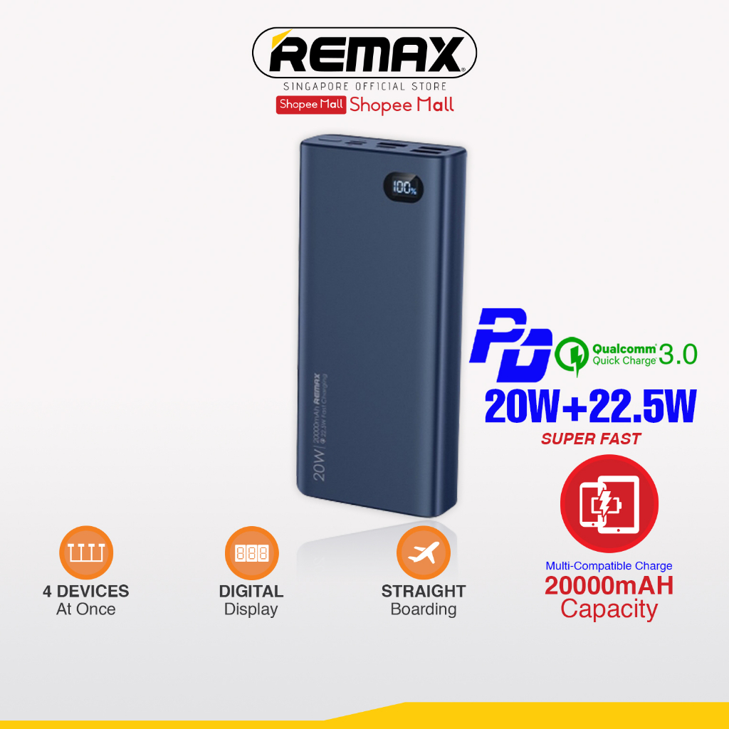 [Remax Energy] *NEW PACKAGING RPP-292 20000mAH Gallop Series 20W+22.5W ...