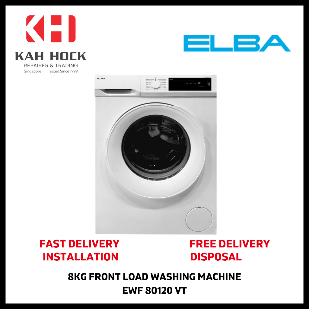 ELBA EWF 80120 VT 8KG FRONT LOAD WASHING MACHINE - 2 YEARS MANUFACTURER ...