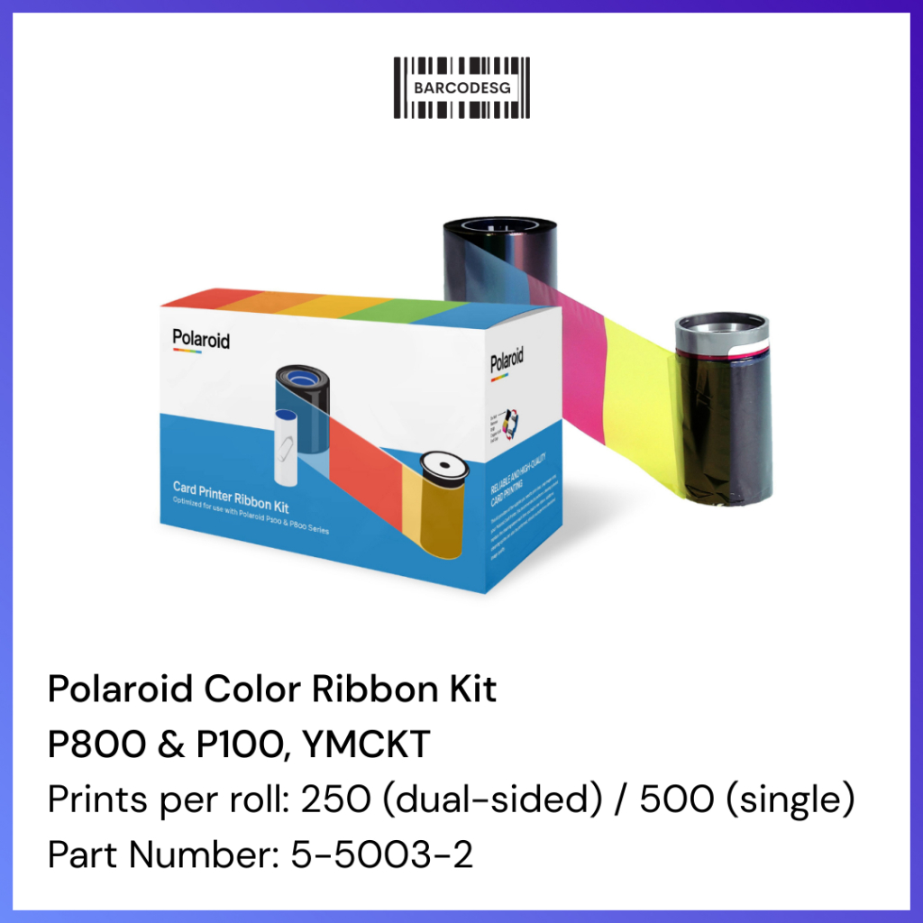 Polaroid Color Ribbon Kit for P800 & P100, YMCKT-500 Prints (5-5003-2 ...