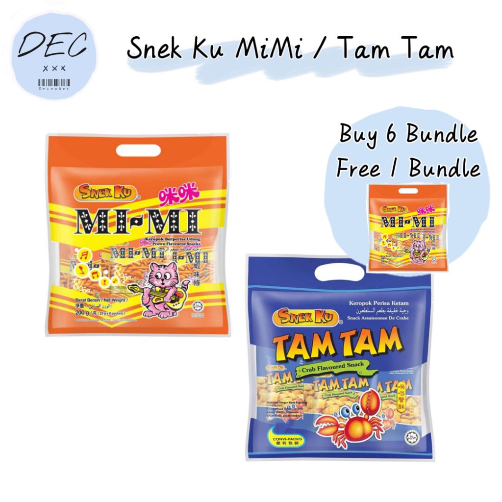 [Bundle of 3]Snek Ku Mimi Prawn Flavoured Sanck/Tam Tam Crab Flavoured ...