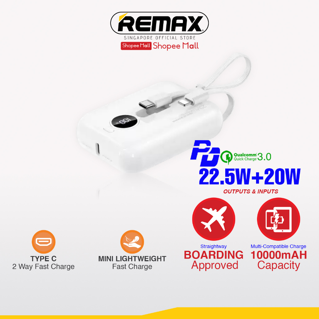 [Remax Energy] RPP-301Amber Series 10000mAH 20W+22.5W PD+QC Super Fast ...