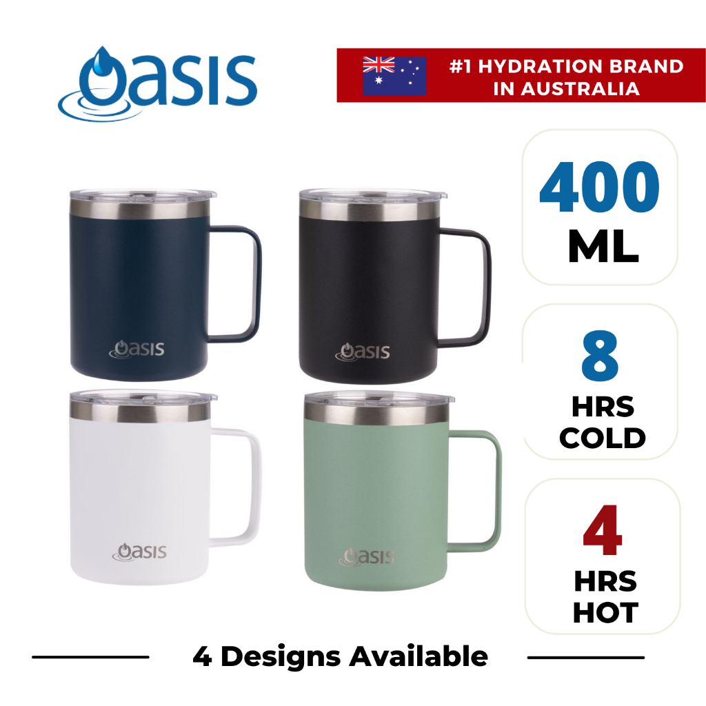 Oasis Stainless Steel Insulated Mug with Lid 400ML | Shopee Singapore
