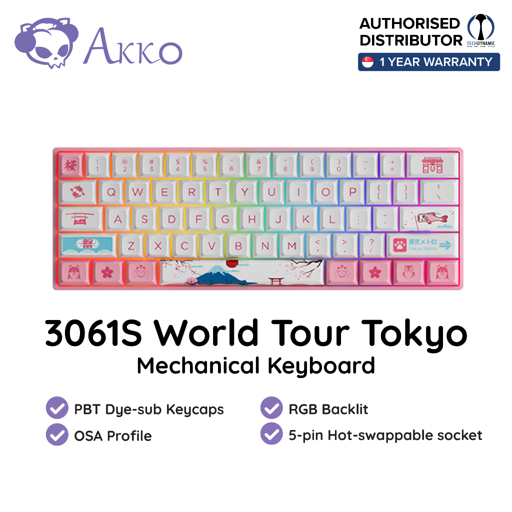AKKO 3061S RGB, World Tour Tokyo R1 & R2 OSA Mechanical Keyboard in3 ...