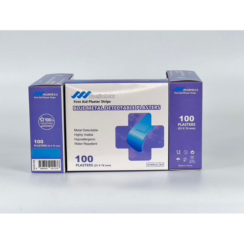 MELINTEX Blue metal detectable plasters MXB (Box of 100s) | Shopee ...