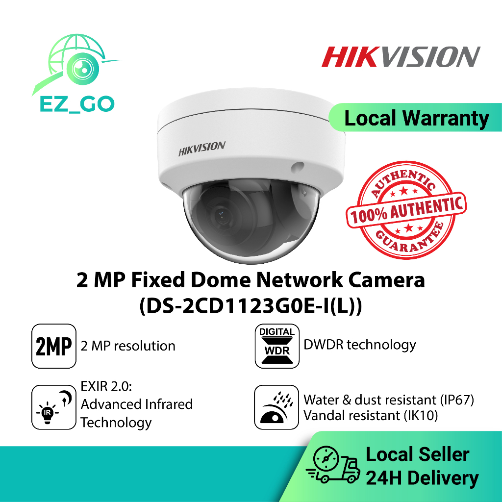 [Authentic] HIKVISION 2MP IP CCTV/Smart Hybrid CCTV DS-2CD1123G2-LIU / DS-2CD1123G0E-I(L) Fixed ...