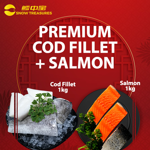 [Snow Treasures] Cod Fillet 1Kg + Salmon 1Kg | Shopee Singapore