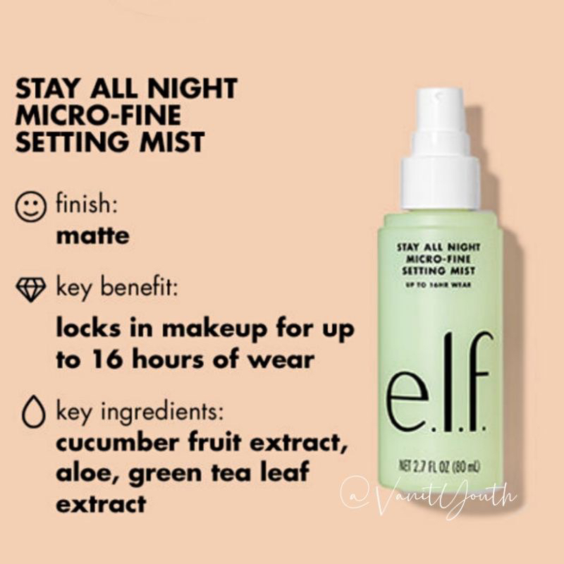 [SG 🇸🇬 ready stocks] Elf Stay All Night Micro-Fine Setting Mist (80ml ...