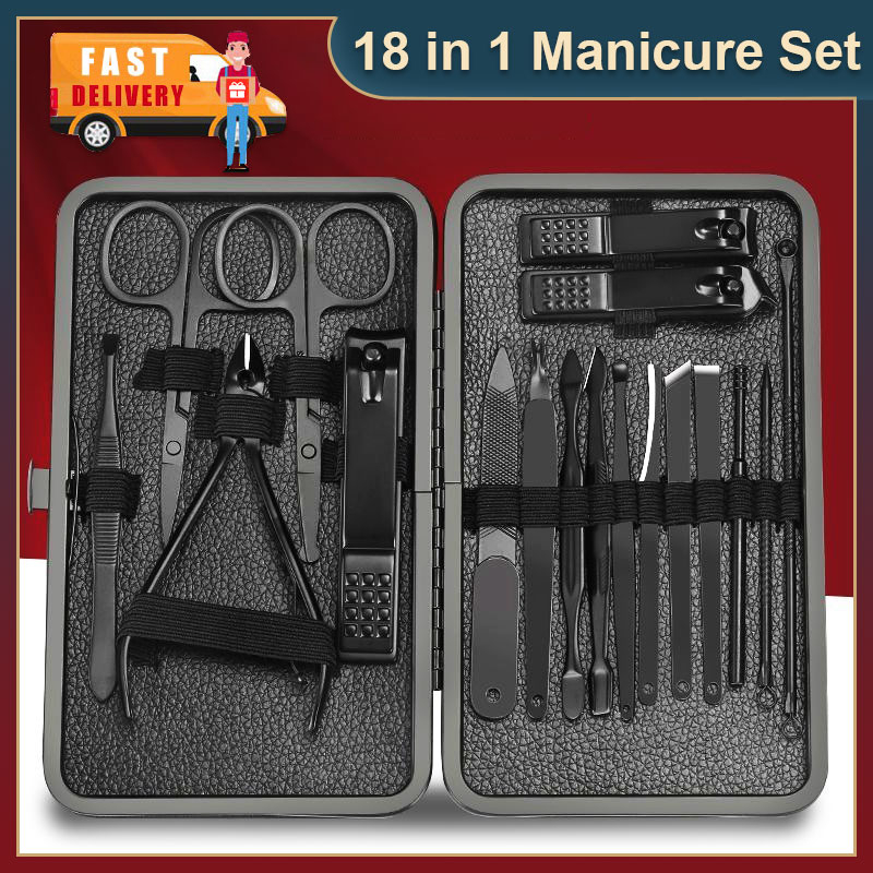18pcs/set Manicure Cutters Nail Clipper Set Manicure set Household ...