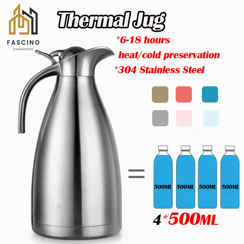 【SG】2L Thermal Jug 304 Stainless Steel Double Walled Vacuum Thermal ...