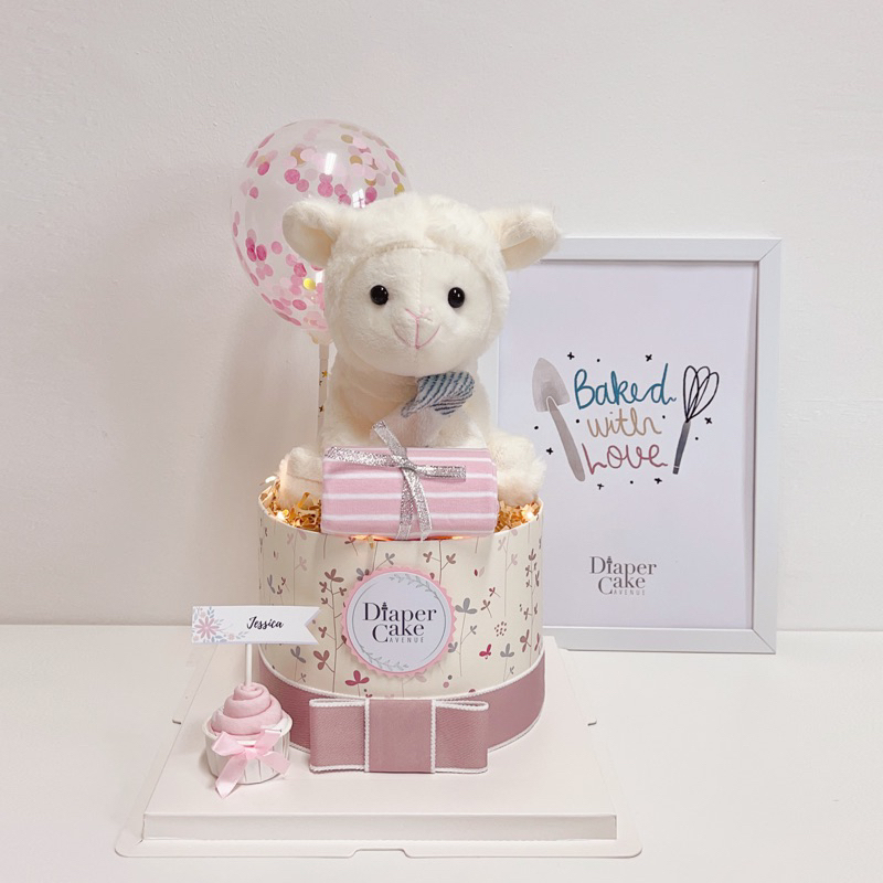 🇸🇬SHOPEE EXCLUSIVE🔥 Mini Diaper Cake - Little Lamb Baby Hamper for ...