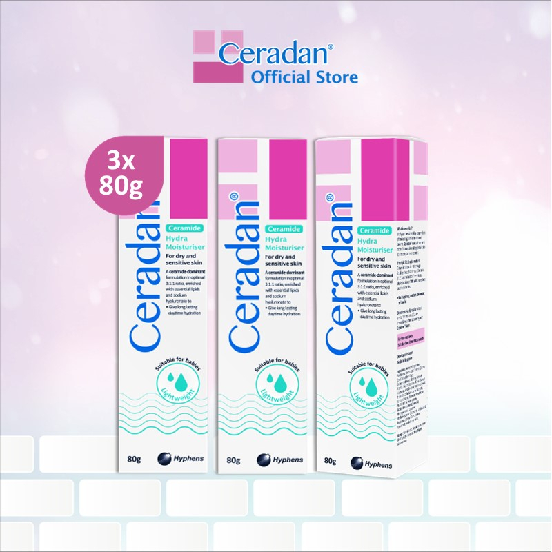 [Bundle of 3] Ceradan® Hydra Moisturiser (80g) (Light-textured| 3:1:1 ...