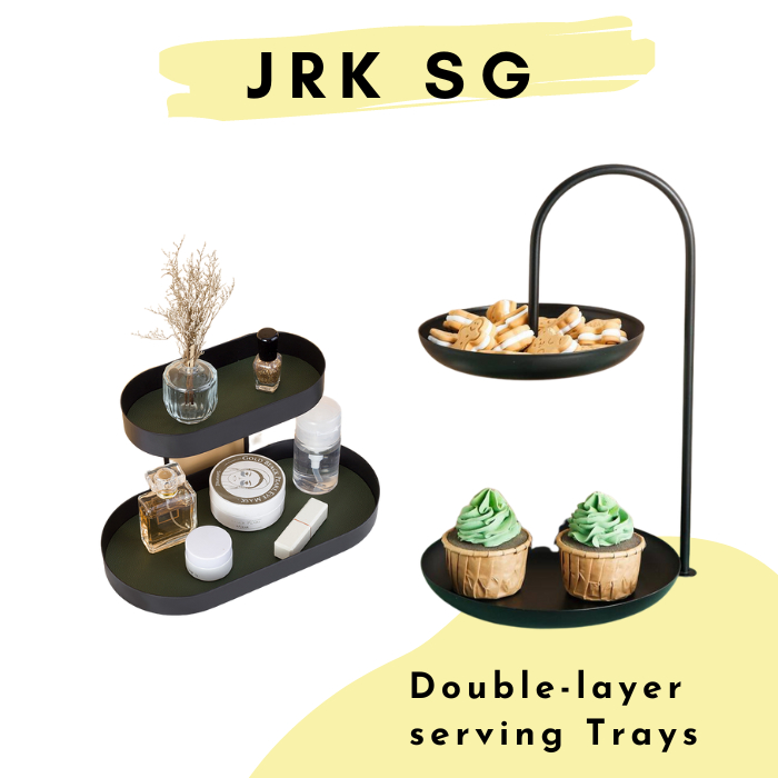 Double-layer Snack / fruits / cake / pastry rack / display stand ...