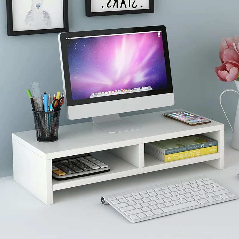 Ayuqi--Wooden Monitor Stand Desktop Organizer Monitor Riser with ...