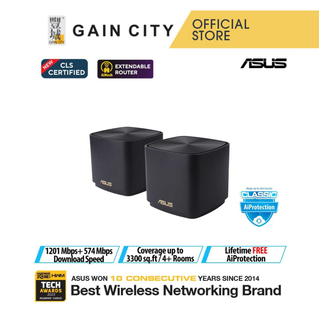 Asus Ax1800 Dual Band Wifi 6 Zenwifi Mesh Xd4s (2 Pack Blk) (574 ...