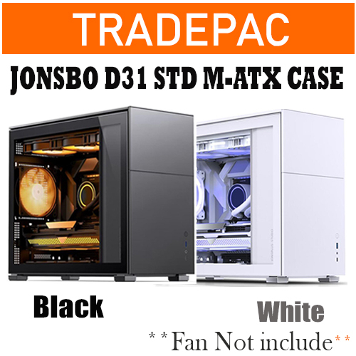 JONSBO D31 STD Black/White Case (mATX, Type C, no fans) | Shopee Singapore