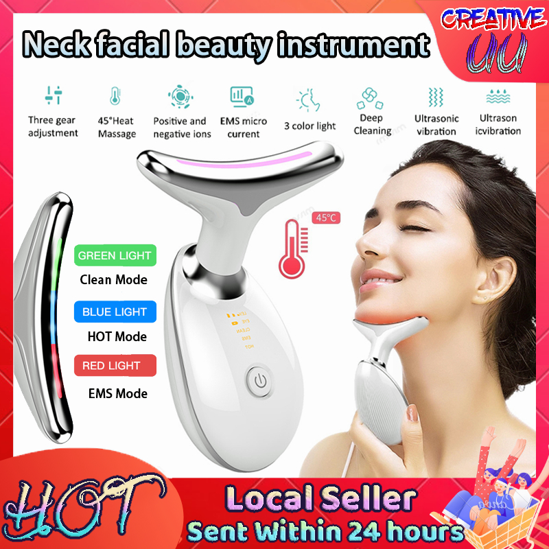 🔥【SG Ready Stock】🔥 Neck Face Beauty Device 3 Colors LED Photon Therapy ...