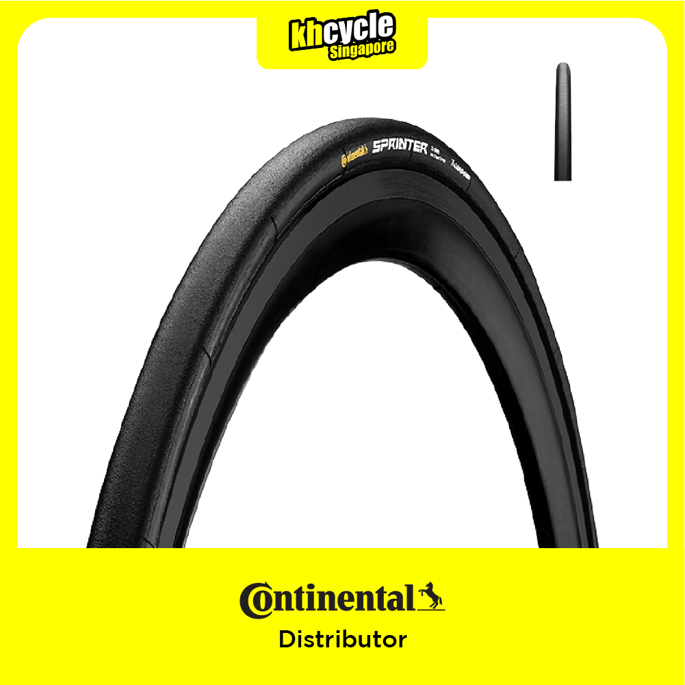 CONTINENTAL Tyres Tire Tubular Sprinter Black 28x25mm | Shopee Singapore