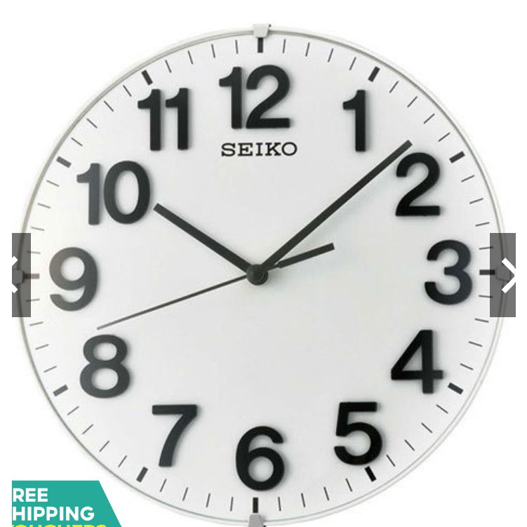 Seiko 3D Numerals Table / Wall Clock with Quiet Sweep Second Hand ...