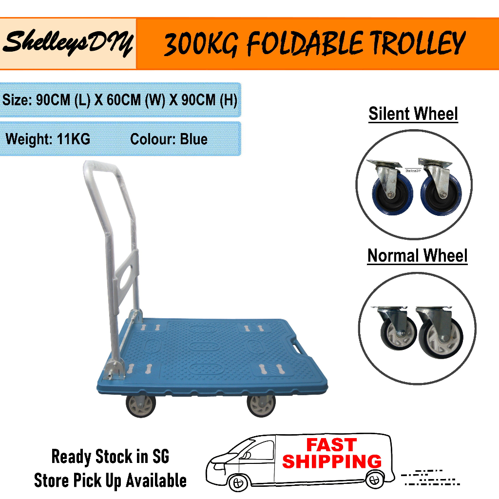 300KG Multi-use Foldable Hand Trolley Loading with Normal Wheels ...