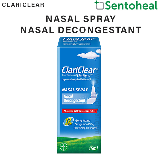 ClariClear Fast Acting 12 hours Nasal Decongestant Spray 15ml | Shopee ...