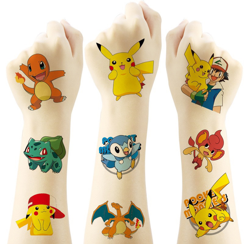 [SG] Pokemon Tattoo Waterproof Pikachu Cartoon Stickers Temporary ...