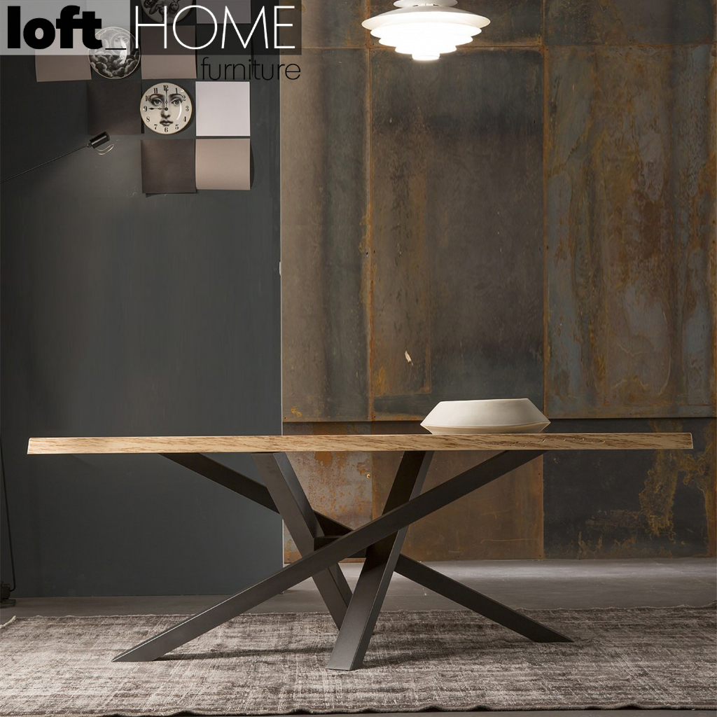 Loft Home Industrial Pine Wood Dining Table TWIST | Shopee Singapore