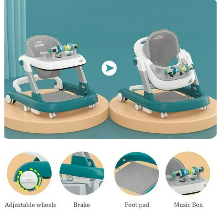 Baby Walker Newborn Learning Walking Car with Music Foldable ...