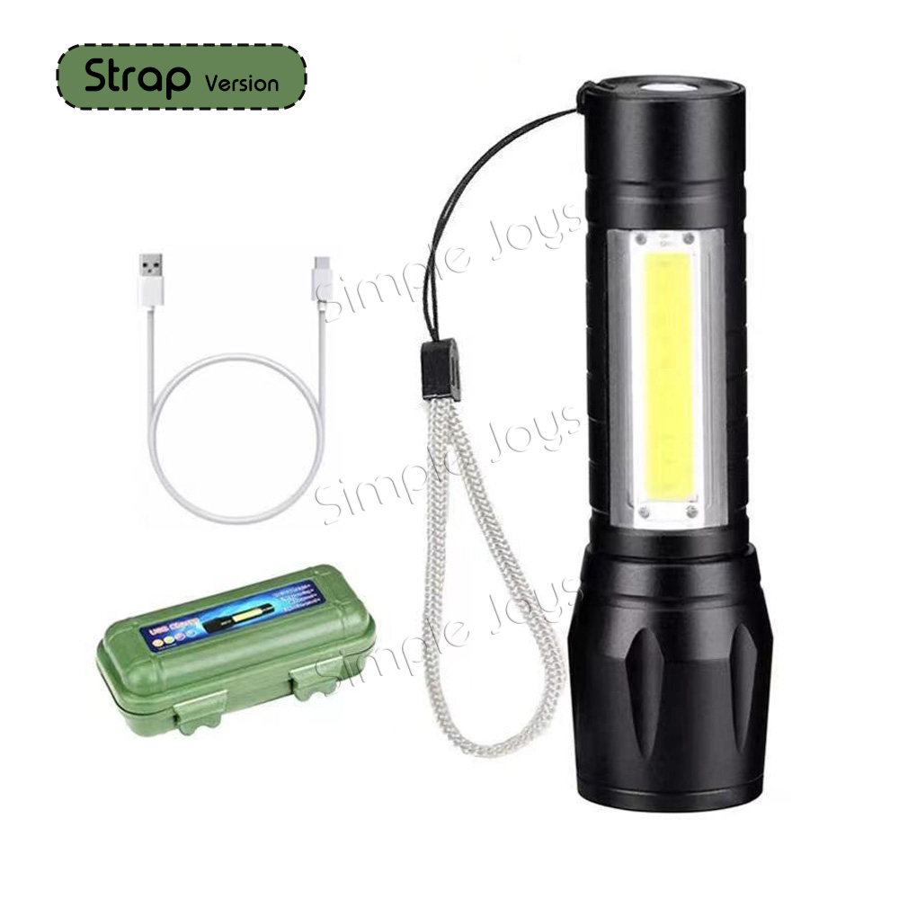 LED COB Torchlight Torch Portable Rechargeable Flashlight | Shopee Singapore