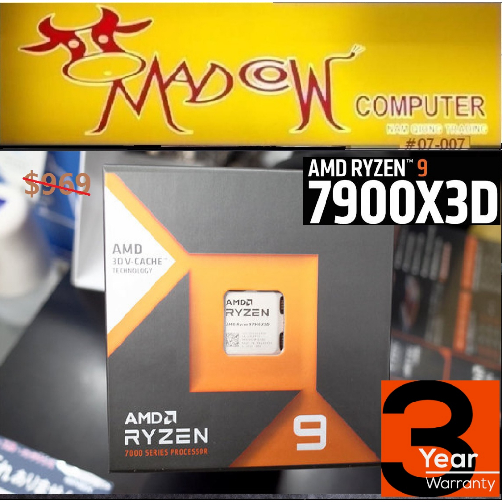 AMD Ryzen 9 7900x3D 7900 x3D Gaming Processor[Without Cooler]_(3y ...