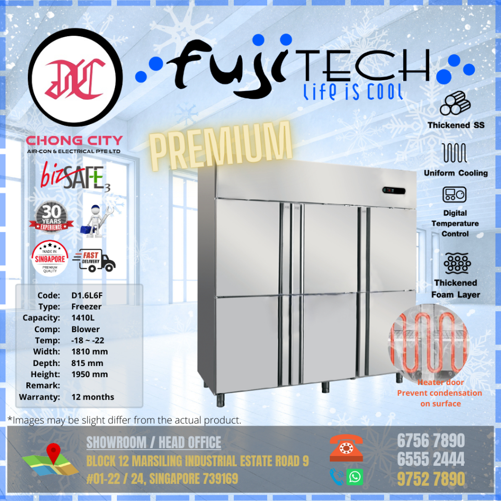 Upright Steel 6 Door Up Down Freezer - D1.6L6F | Shopee Singapore