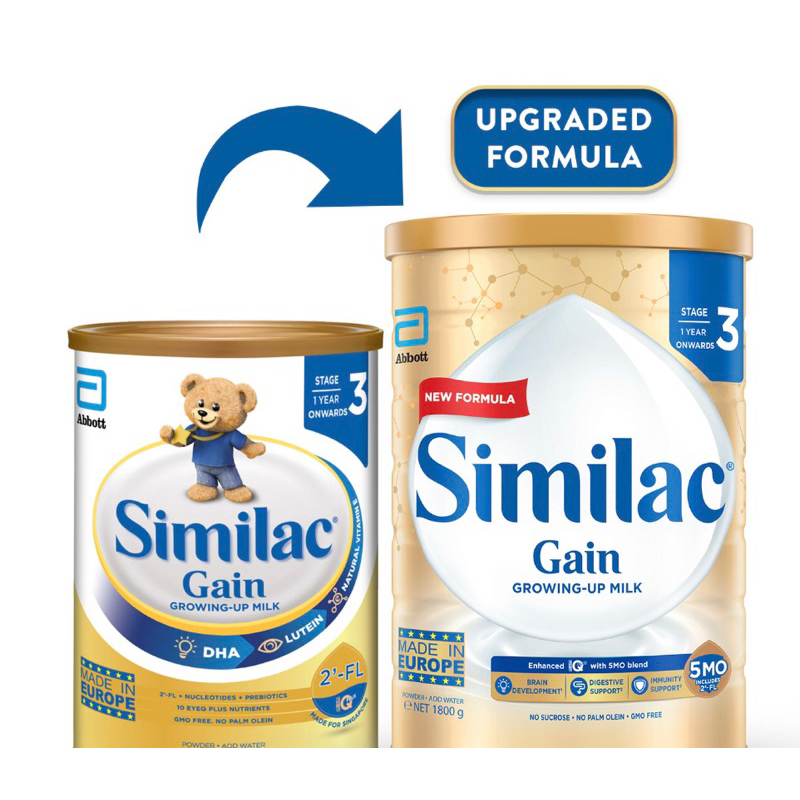 Abbott Similac Gain 5MO Stage 3 Milk Powder 1.8kg | Shopee Singapore