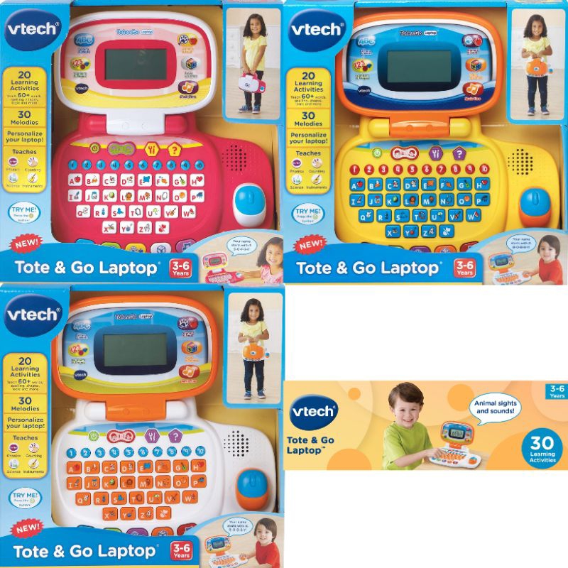 VTech Tote and Go Laptop for kids Pink or Yellow or Orange | Shopee ...