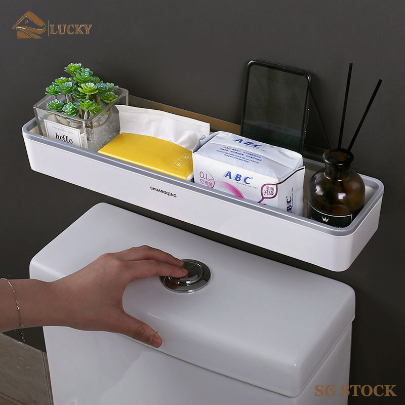 Toilet Rack Shelf Bathroom Rack Storage Shelf Wall Drain Shelf Free ...