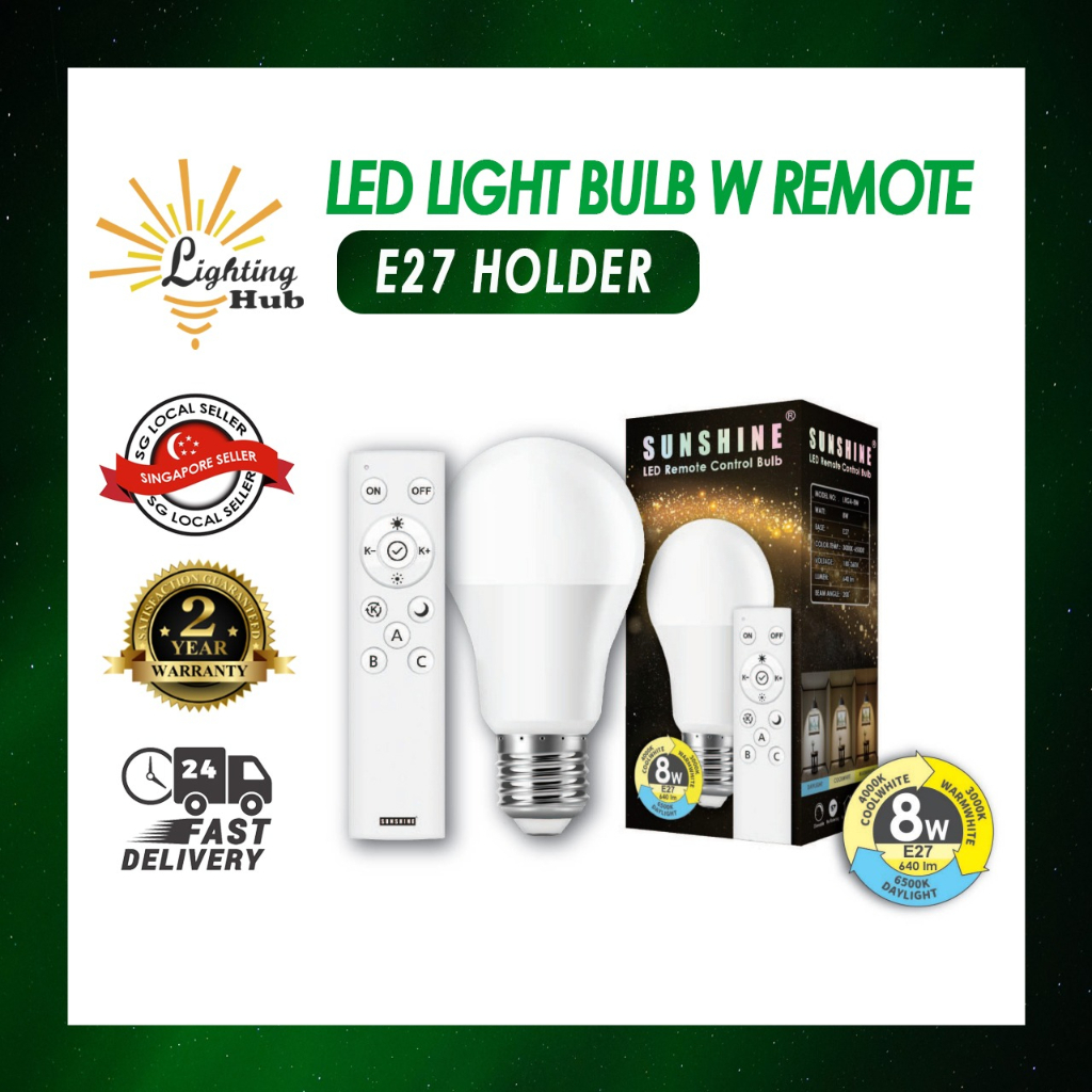 SUNSHINE LED light bulb with remote control / tri-tone / dimmable/can ...
