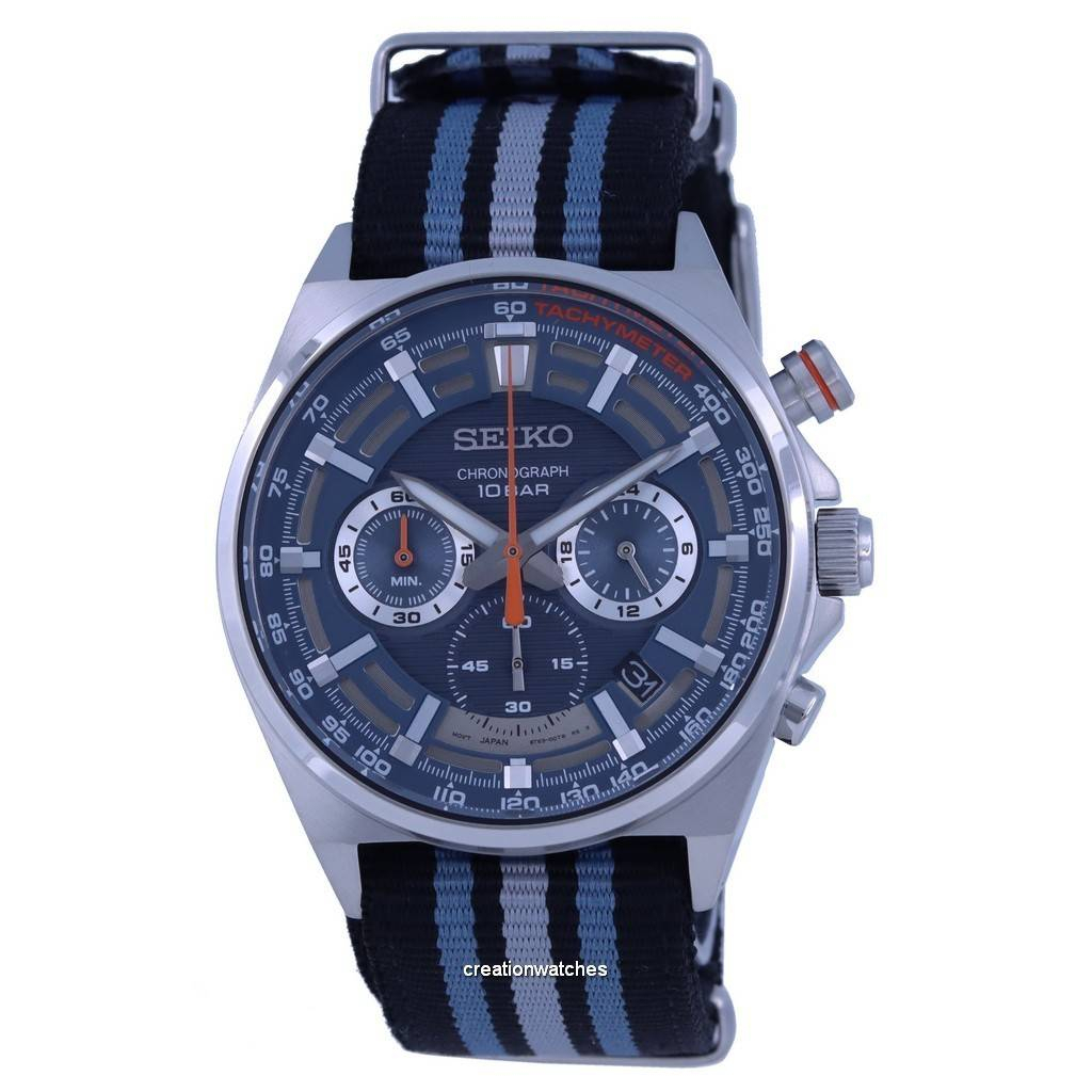 [Creationwatches] Seiko Sports Chronograph Nylon Blue Dial Quartz ...