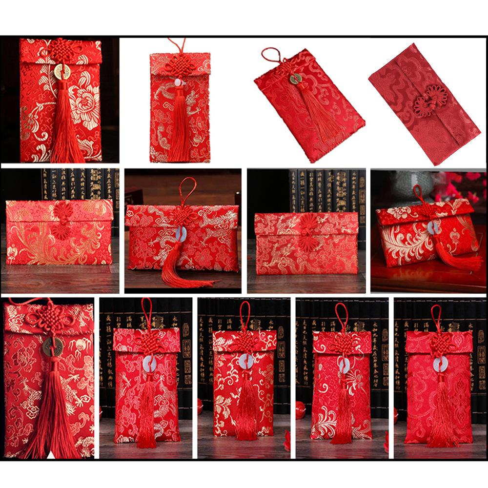 [SG SELLER] Silk Embroidery Design Red Packet/ Silk Red Poach/ CNY ...